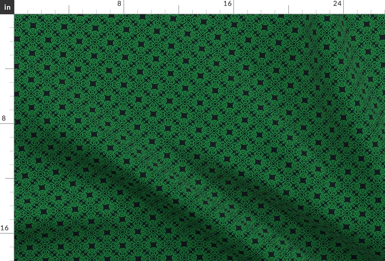 Spoonflower Fabric - Green Black Celtic Knots Printed on Chiffon Fabric by The Yard - Sewing Fashion Apparel Dresses Home Decor