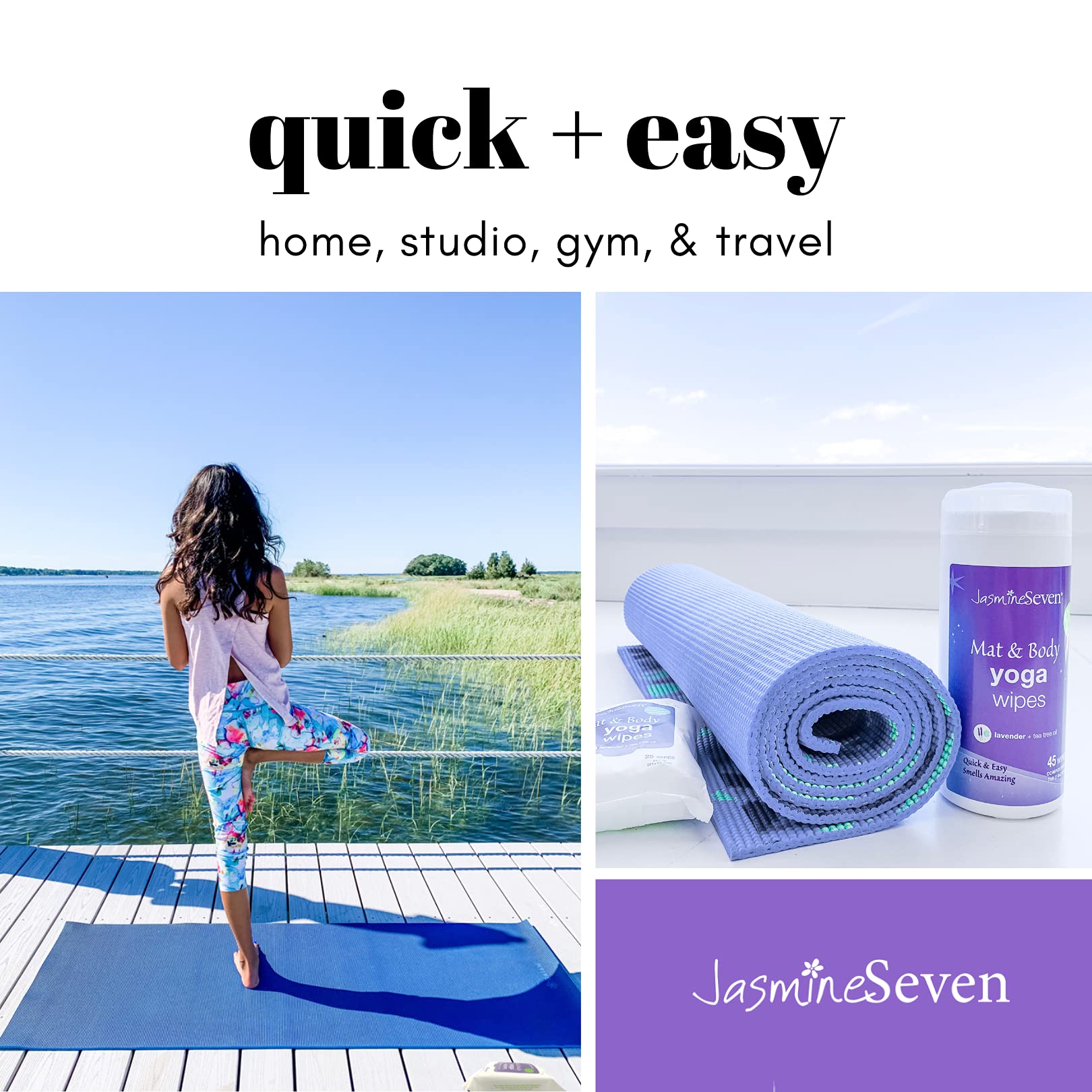 Yoga Mat Wipes - Lavender - 25ct pack - Case of 12 - by Jasmine Seven