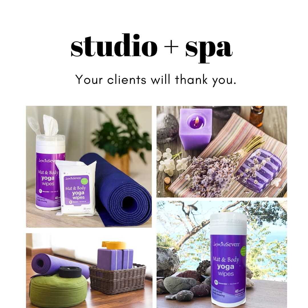 Yoga Mat Wipes - Lavender - 25ct pack - Case of 12 - by Jasmine Seven