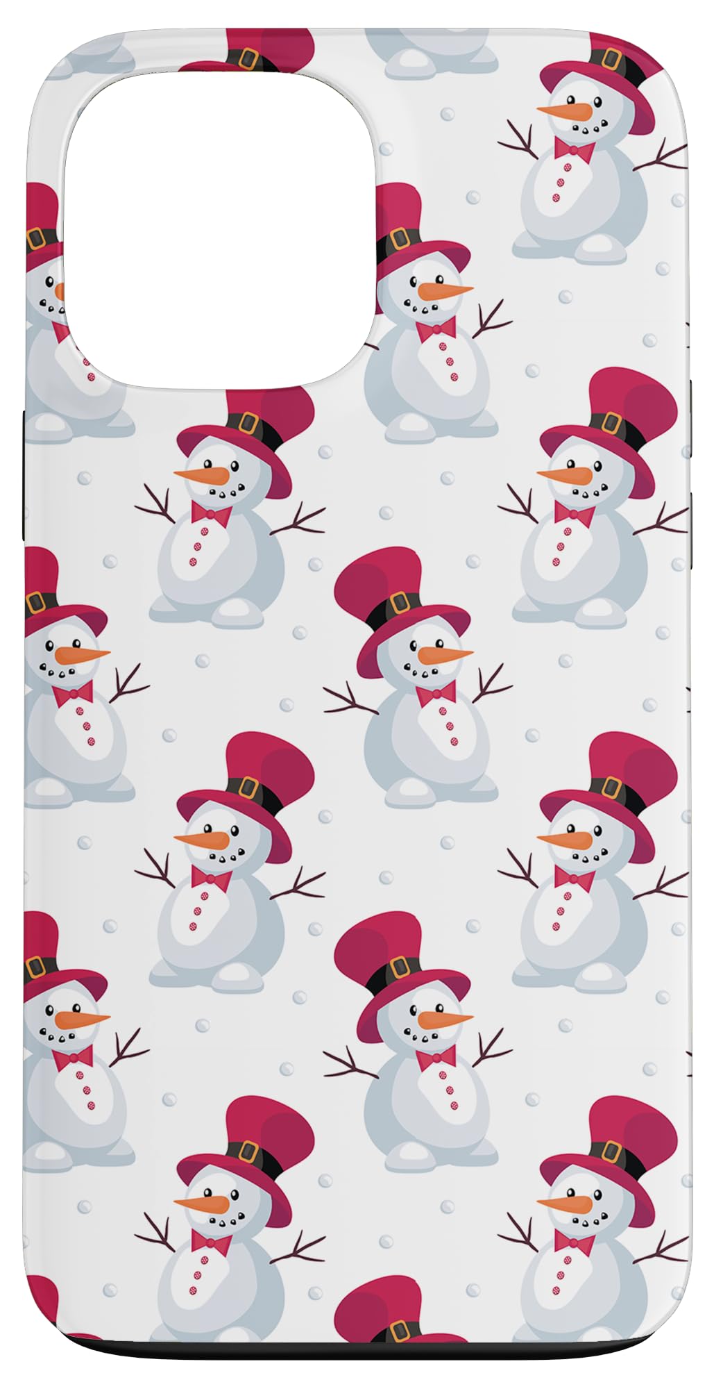 iPhone 13 Pro Max Cute Snowman Autumn Christmas Design White Phone Case