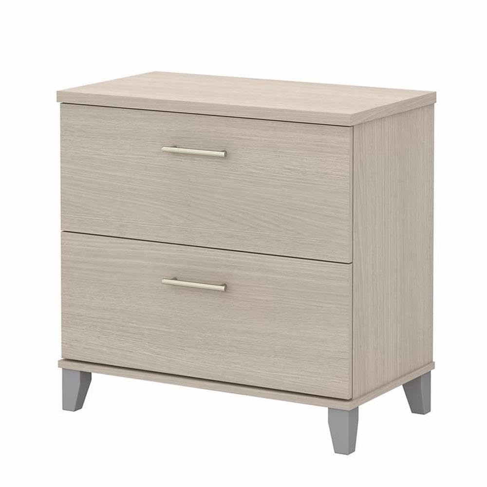 Pemberly Row 2 Drawer Lateral File Cabinet in Sand Oak - Engineered Wood
