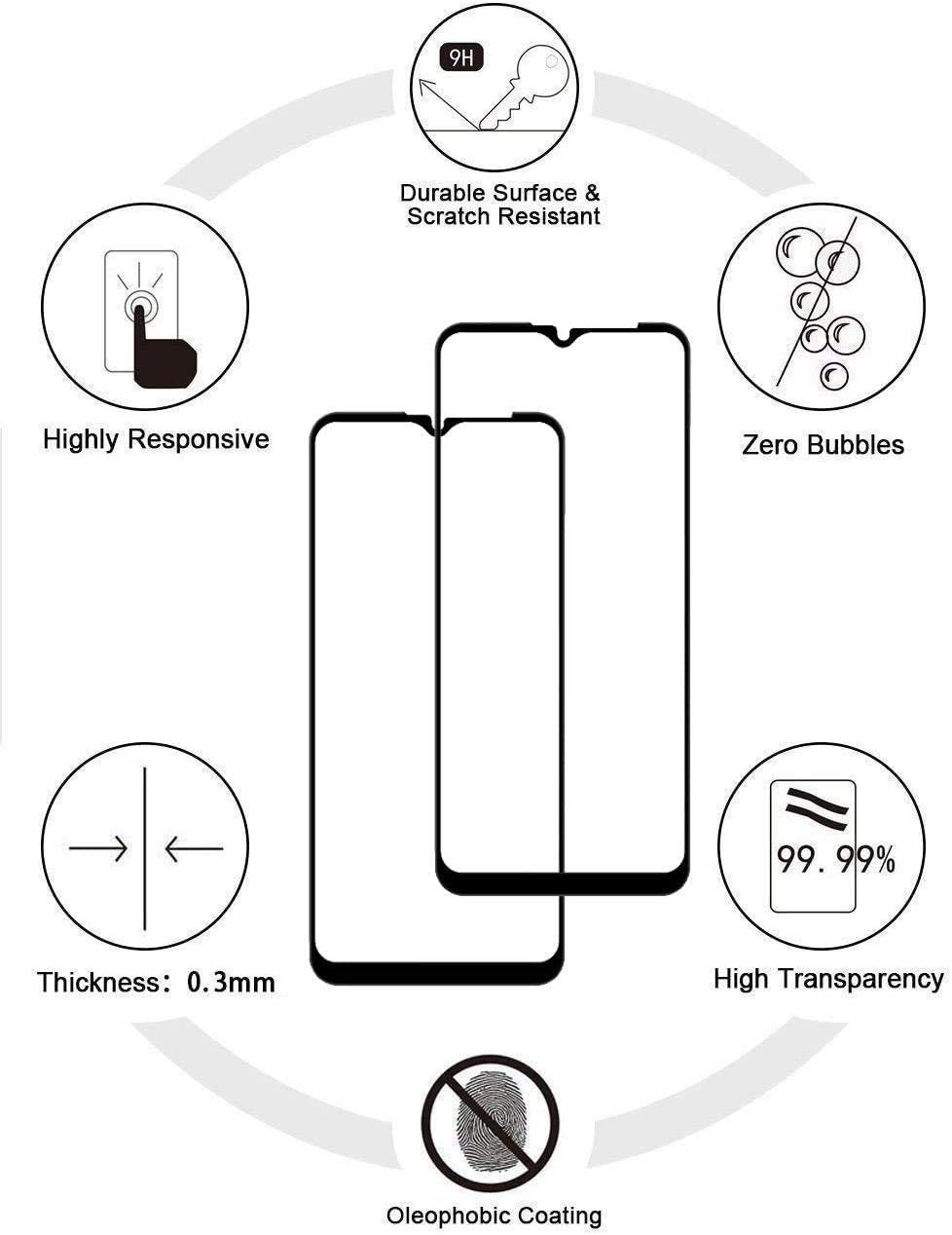 CNPUTAO Case for Oppo A78 4G with Tempered Glass Screen Protector [2 Pack],Sliding Camera Window, Kickstand, Shock-Proof Anti-Scratch Dual-Layer Phone Cover, Black