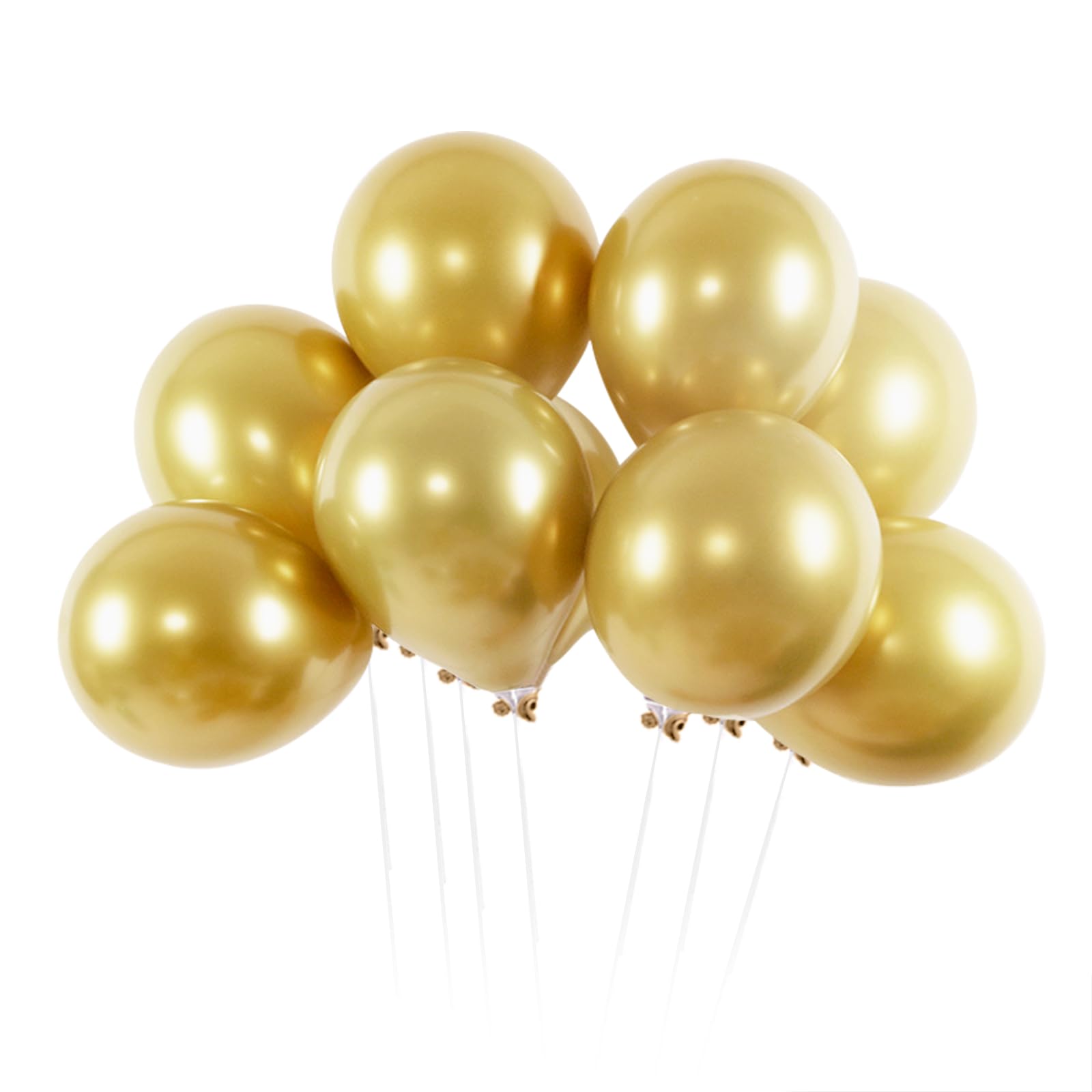 oditton Gold Balloons, 50PCS Birthday Balloons, Shiny Metallic Finish Balloons, 12inch(30cm) 100% Latex Helium Balloons, Vibrant Party Atmosphere for Memorable Celebrations