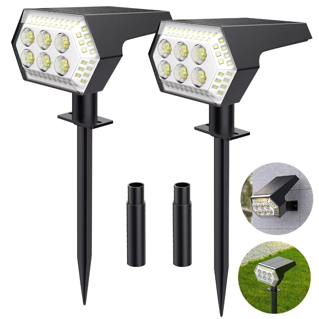 oditton Solar Spotlight, Solar Light, Solar Wall Light, Solar Garden Light, IP65 Waterproof, 4 Modes of Brightness, Self-Charging, Outdoor for Gardens, Courtyards, Fences, Paths, Patios
