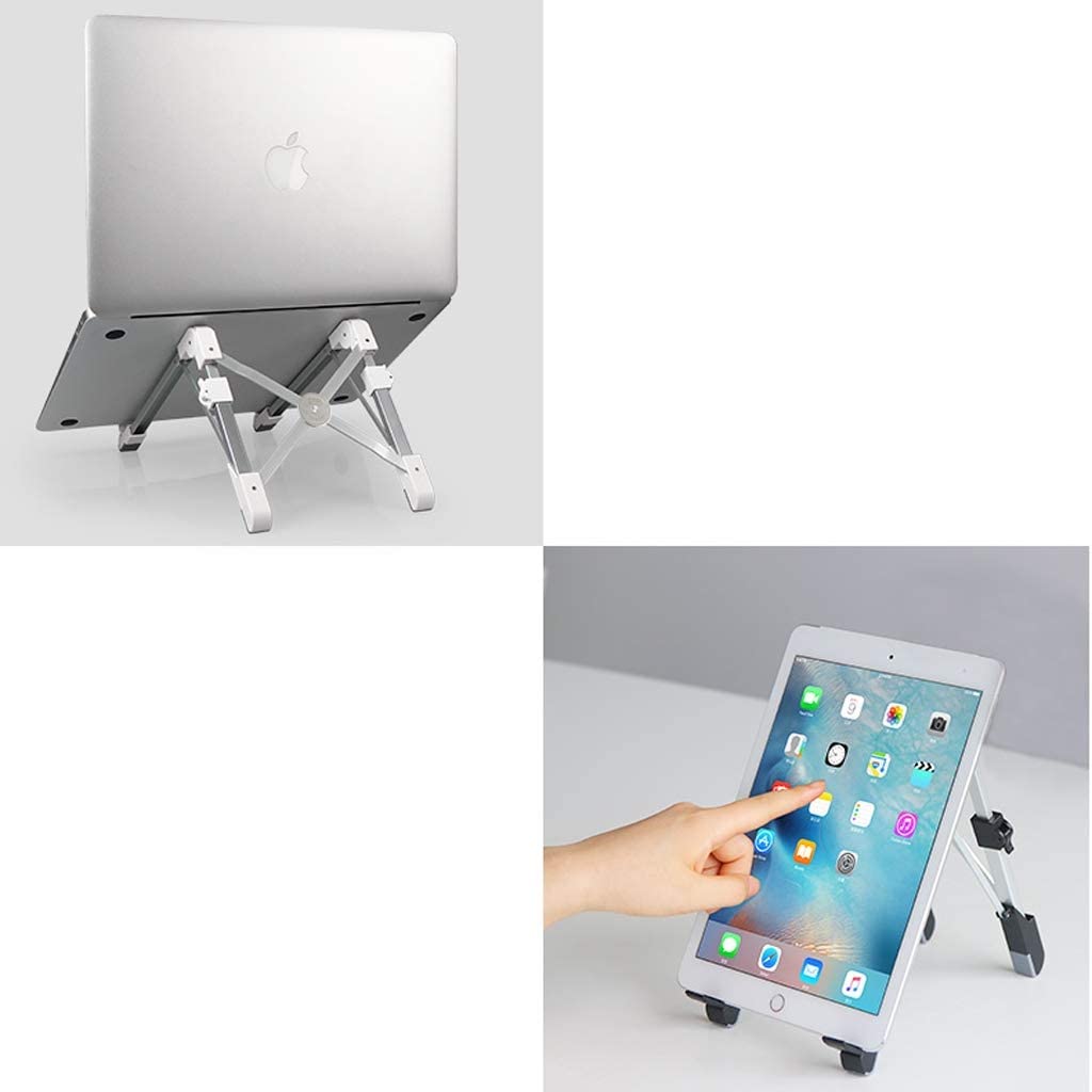 YLYAJY Laptop Stand Desk Tray for Bed, Aluminium, Adjustable Portable Folding Standing Desk Computer Riser (Color : D)