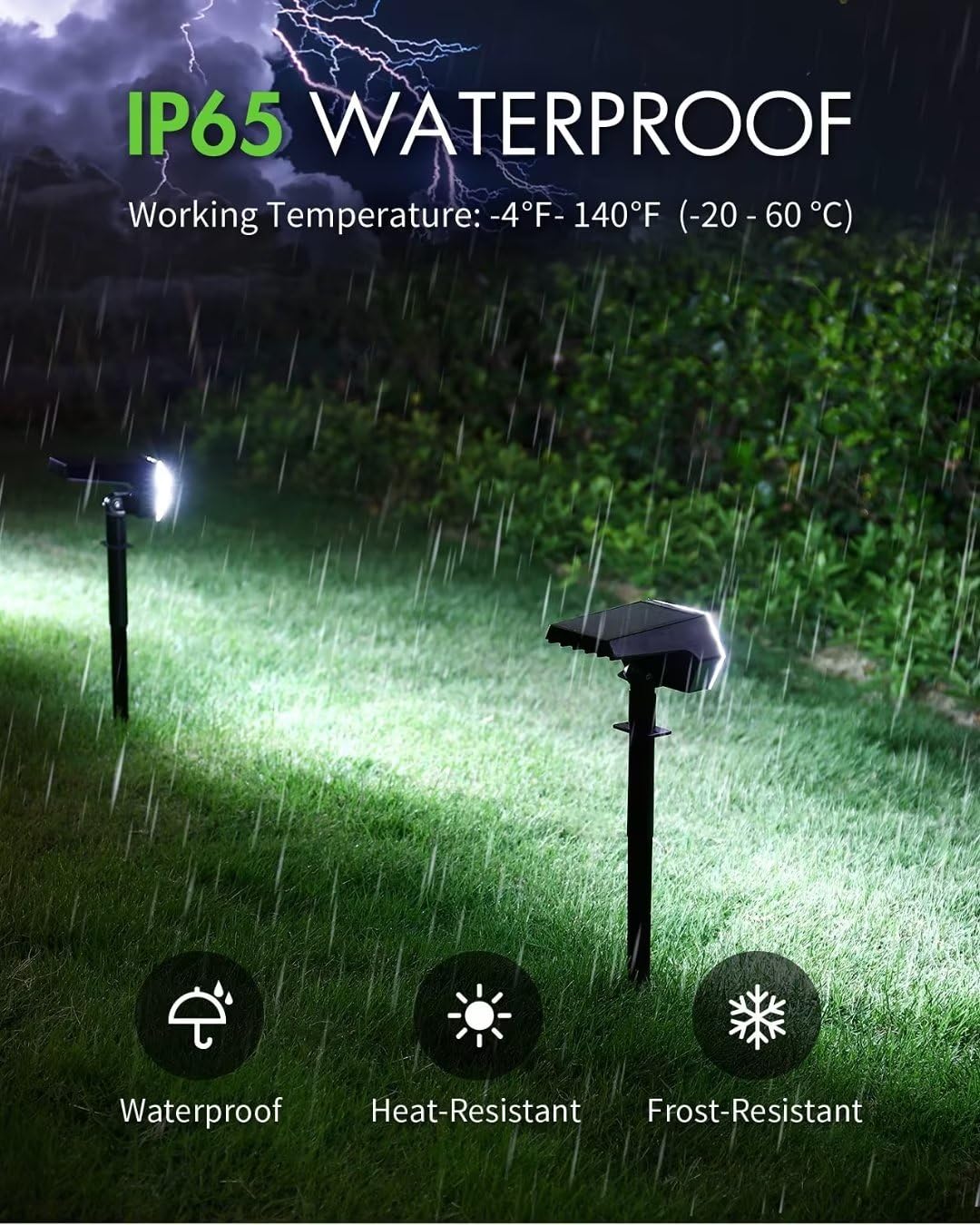 oditton Solar Fence Light, Solar Light, Solar Garden Light, Solar Spotlight, IP65 Waterproof, 4 Modes, 2-in-1, Outdoor for Garden, Patio, Pathway, Fence, Yard