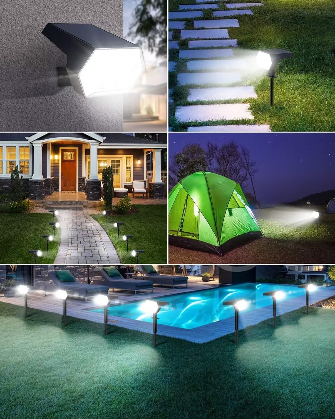 oditton Solar Light, Solar Wall Light, Solar Spotlight, Solar Garden Light, IP65 Waterproof, Self-Charging, 4 Modes of Brightness, Outdoor for Ardens, Courtyards, Fences, Path, Patio