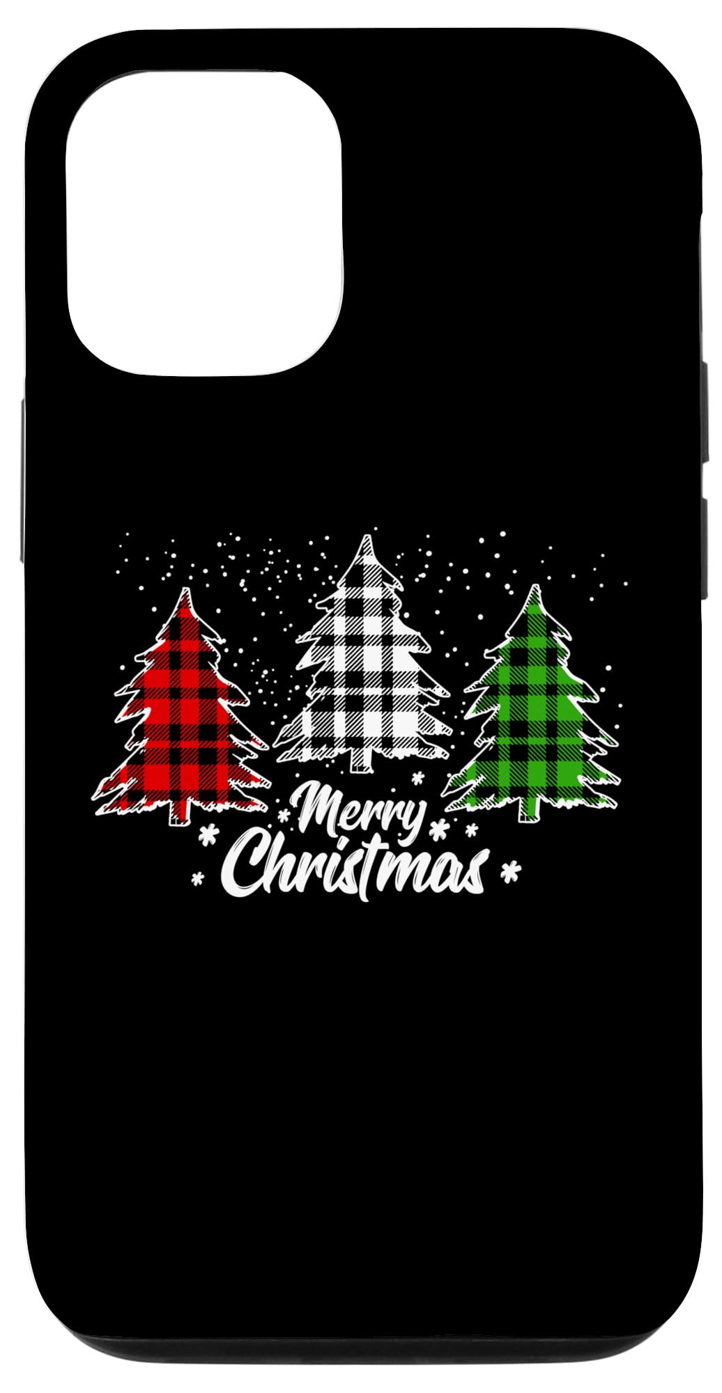 iPhone 13 Pro Merry Christmas Tree Buffalo Plaid Red White Green Xmas Case