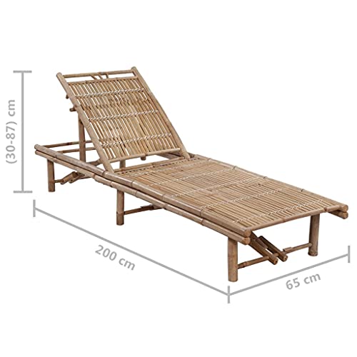 QZZCED Zero Gravity Chair Lounge Sunbathing Chair for Beach Lounge Pool Chairs Patio Sun Lounger with Cushion Bamboo for Patio Pool Lawn Sunbathing