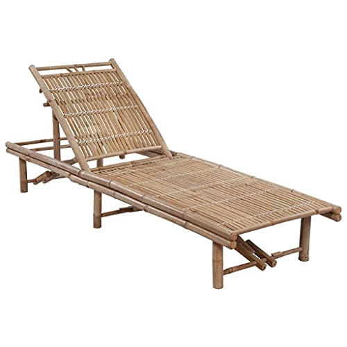 QZZCED Zero Gravity Chair Lounge Sunbathing Chair for Beach Lounge Pool Chairs Patio Sun Lounger with Cushion Bamboo for Patio Pool Lawn Sunbathing