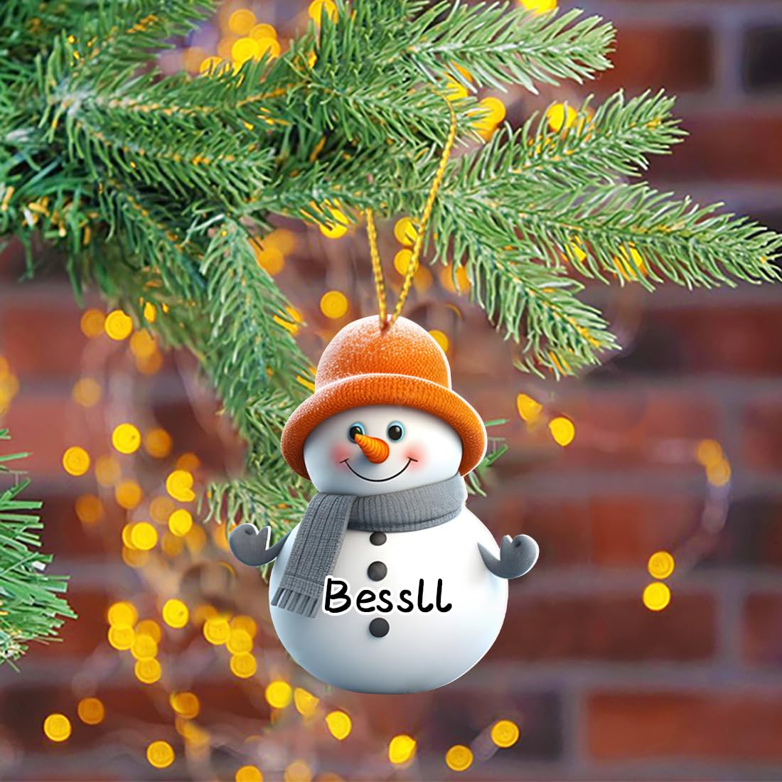 TATLETATLE Personalized Snowman Christmas Ornaments Custom Family Names 8pcs Xmas Ornaments Customized Ornaments for Christmas Tree Hanging Decorations (Snowman-5)