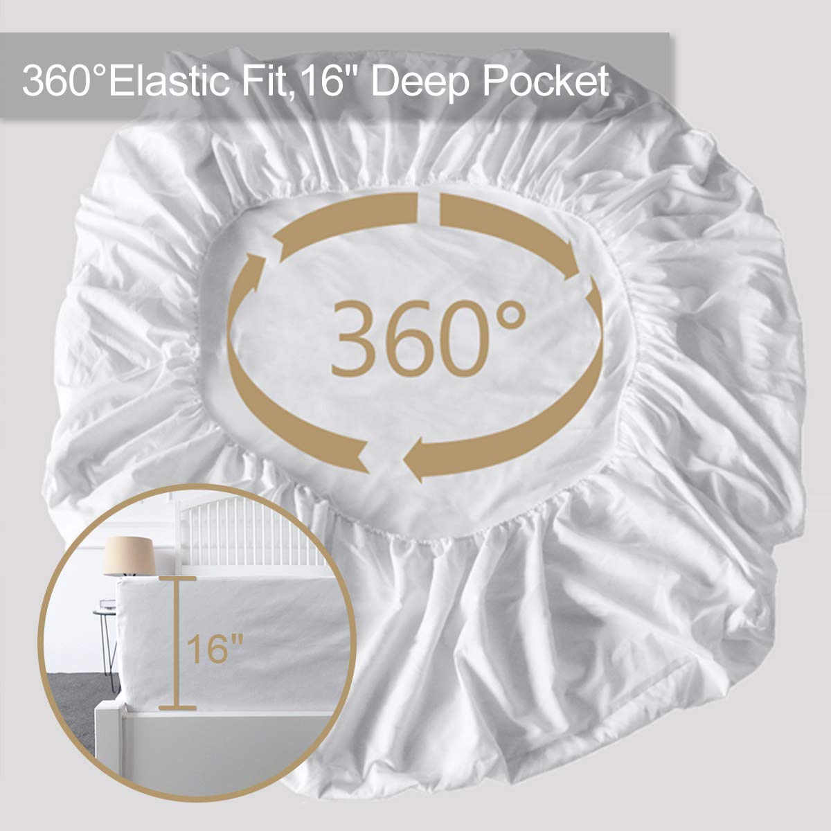 Sleepwish Gold Scorpion Design Sheet Set Full Size Meteors Shower Pattern Bedding Set Abstract Insect Pattern Bedding Sheets & Pillowcases 4 Piece 1 Fitted Sheet, 1 Flat Sheet and 2 Pillowcases