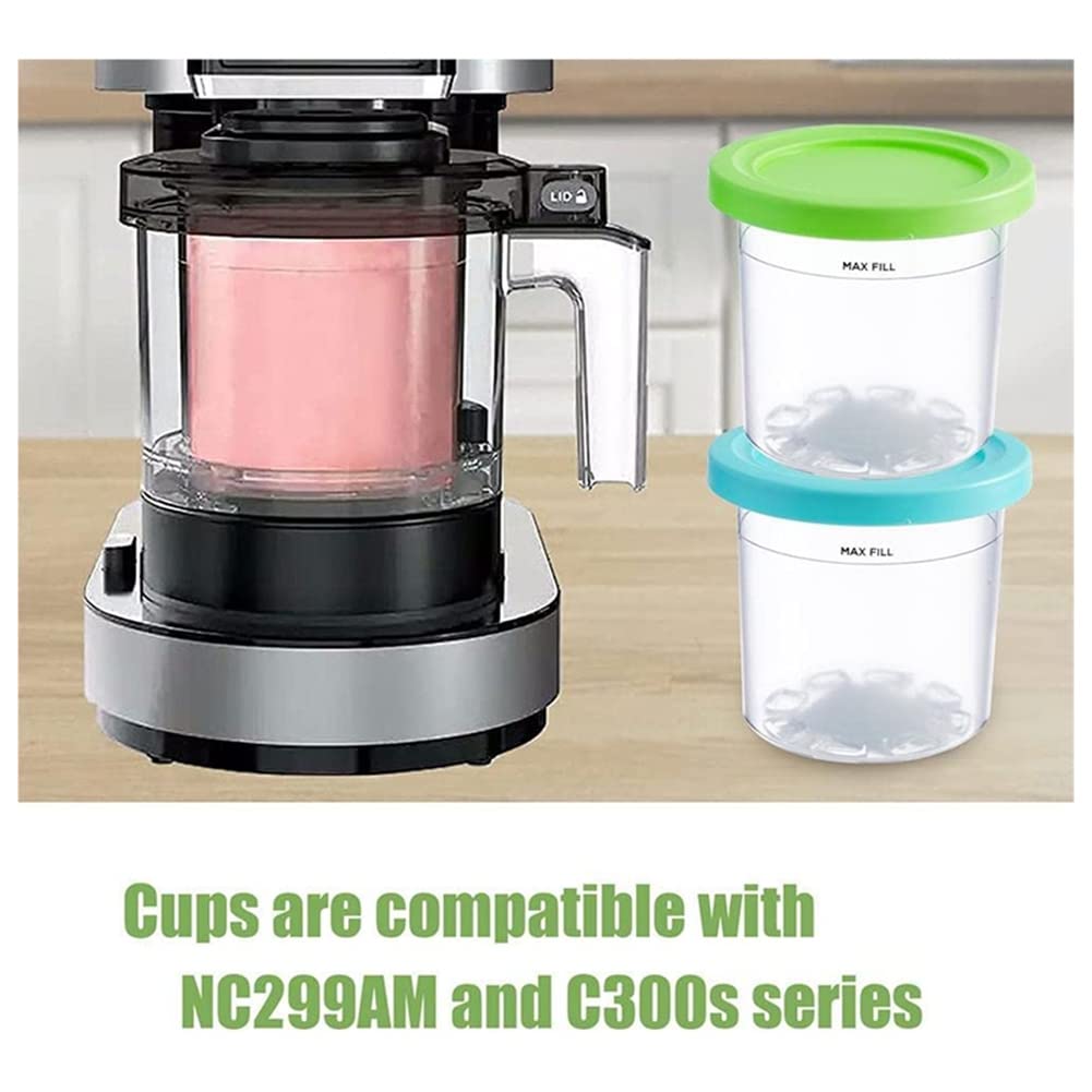 Seife 4Pcs Ice Cream Pints Cup for Ninja for NC299AM C300S Series Reusable Can Store Ice Cream Gelato