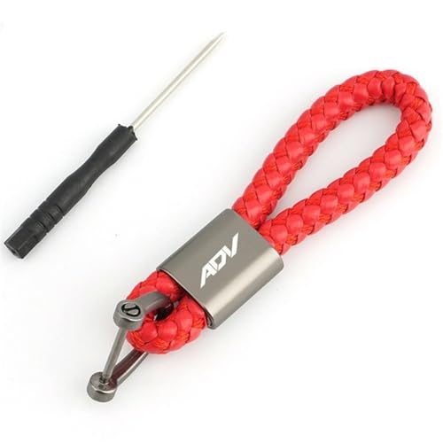 BORATO Motorcycle Keychain Key Chain Ring With Logo For HONDA ADV 150 350 ADV150 ADV350 X-ADV Scooter Keyring Accessories (Color : ADV Red, Size : 1)
