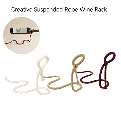 ZLDXDP Creative Suspended Rope Wine Rack Serpentine Snake Bracket Bottle Holder Bar Cabinet Display (Color : Black, Size : Fits All)