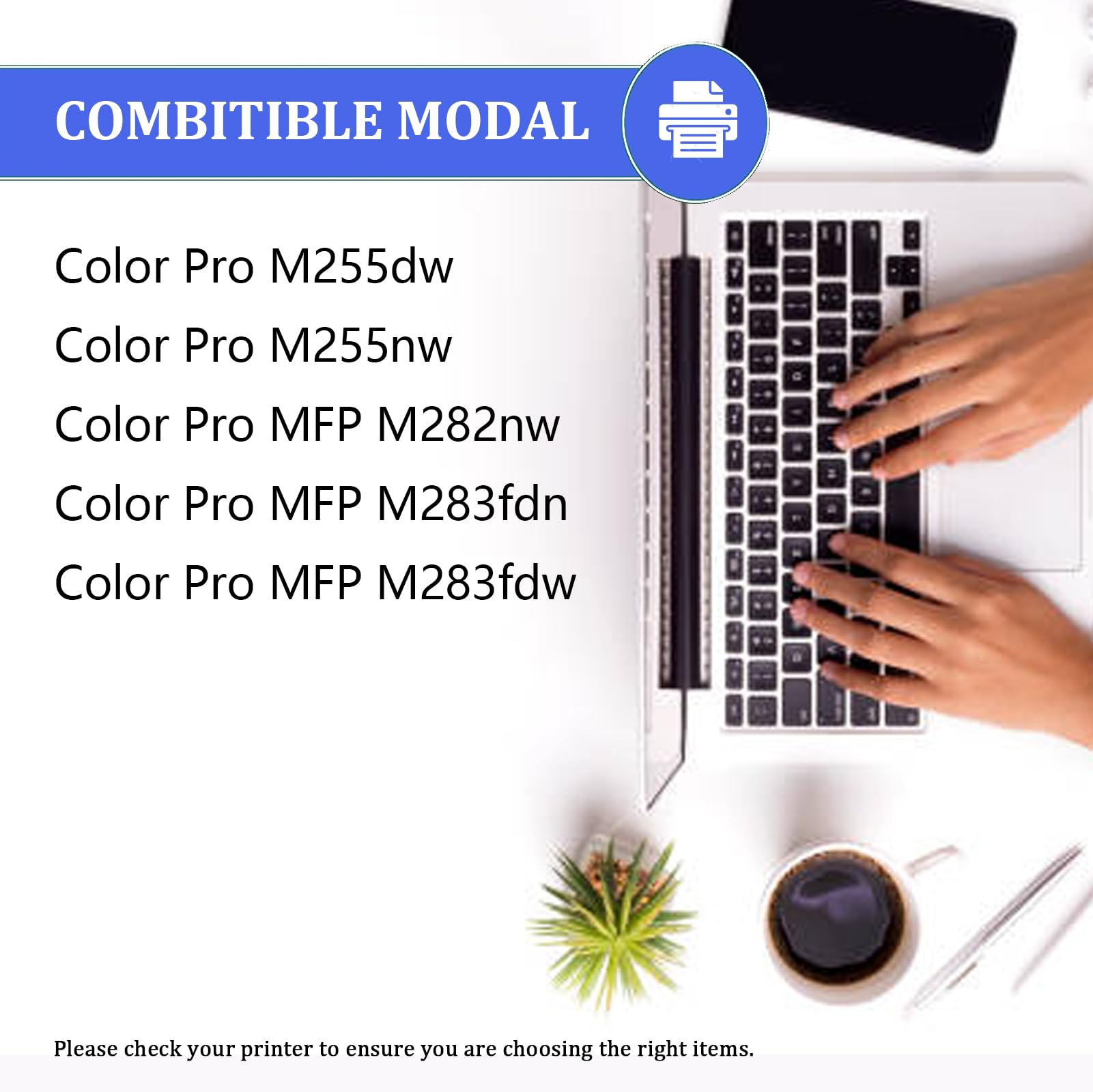 207A Toner Cartridge (with Chip) Compatible for HP W2210A W2211A W2212A W2213A Toner, Work for Color Pro M255dw M255nw MFP M282nw M283 Series Printers, 1 Set