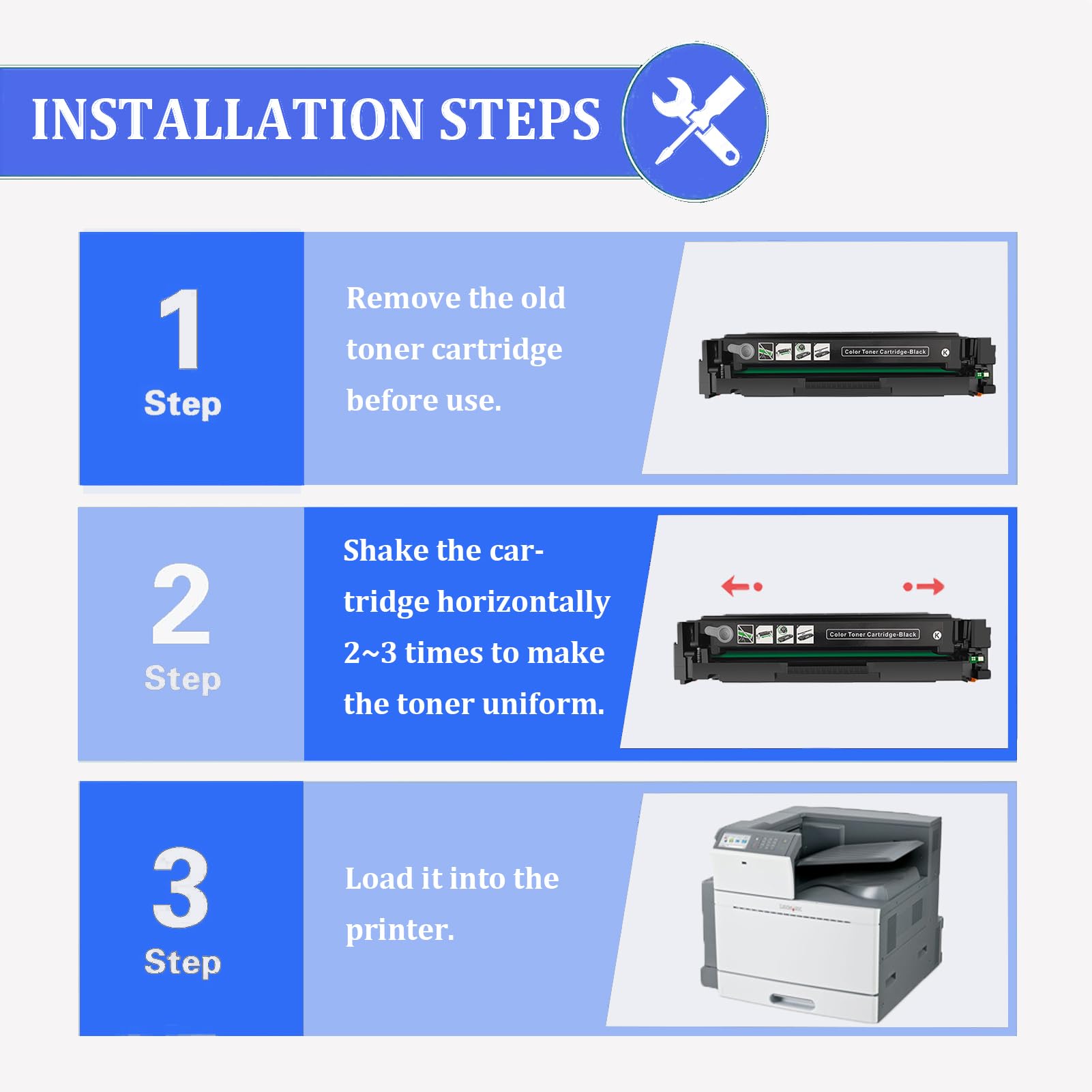 207A Toner Cartridge (with Chip) Compatible for HP W2210A W2211A W2212A W2213A Toner, Work for Color Pro M255dw M255nw MFP M282nw M283 Series Printers, 1 Set