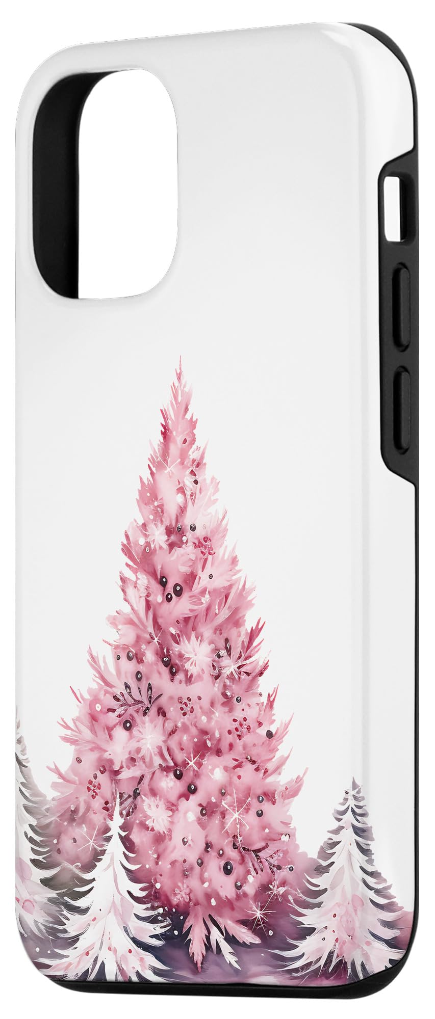 iPhone 13 Pro Vintage Winter Pink White Christmas Tree Case