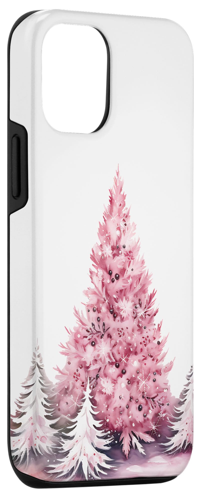 iPhone 13 Pro Vintage Winter Pink White Christmas Tree Case