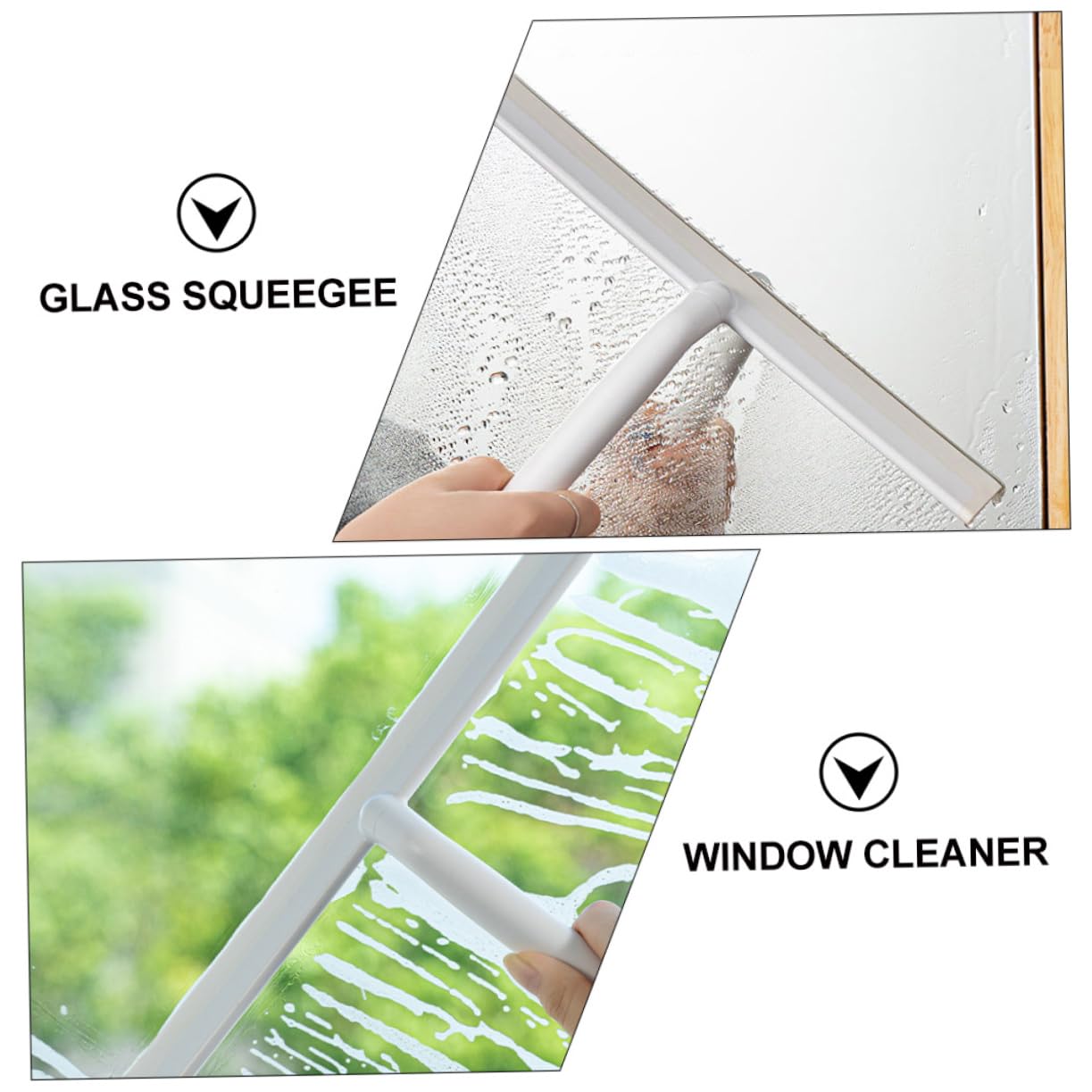 GLEAVI 3 Pcs Ergonomic Handle Glass Squeegee Window Cleaner Tool for Bathroom Tile Easy to Use Cleaning Squeegee for Home