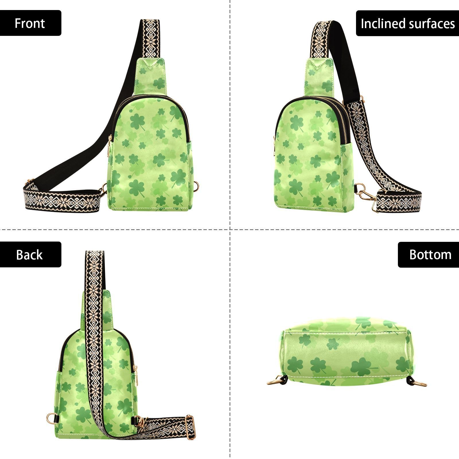 Augenstern Women Crossbody Sling Backpack St-patricks-day-shamrock Girl Chest Bag Daypack for Hiking Traveling