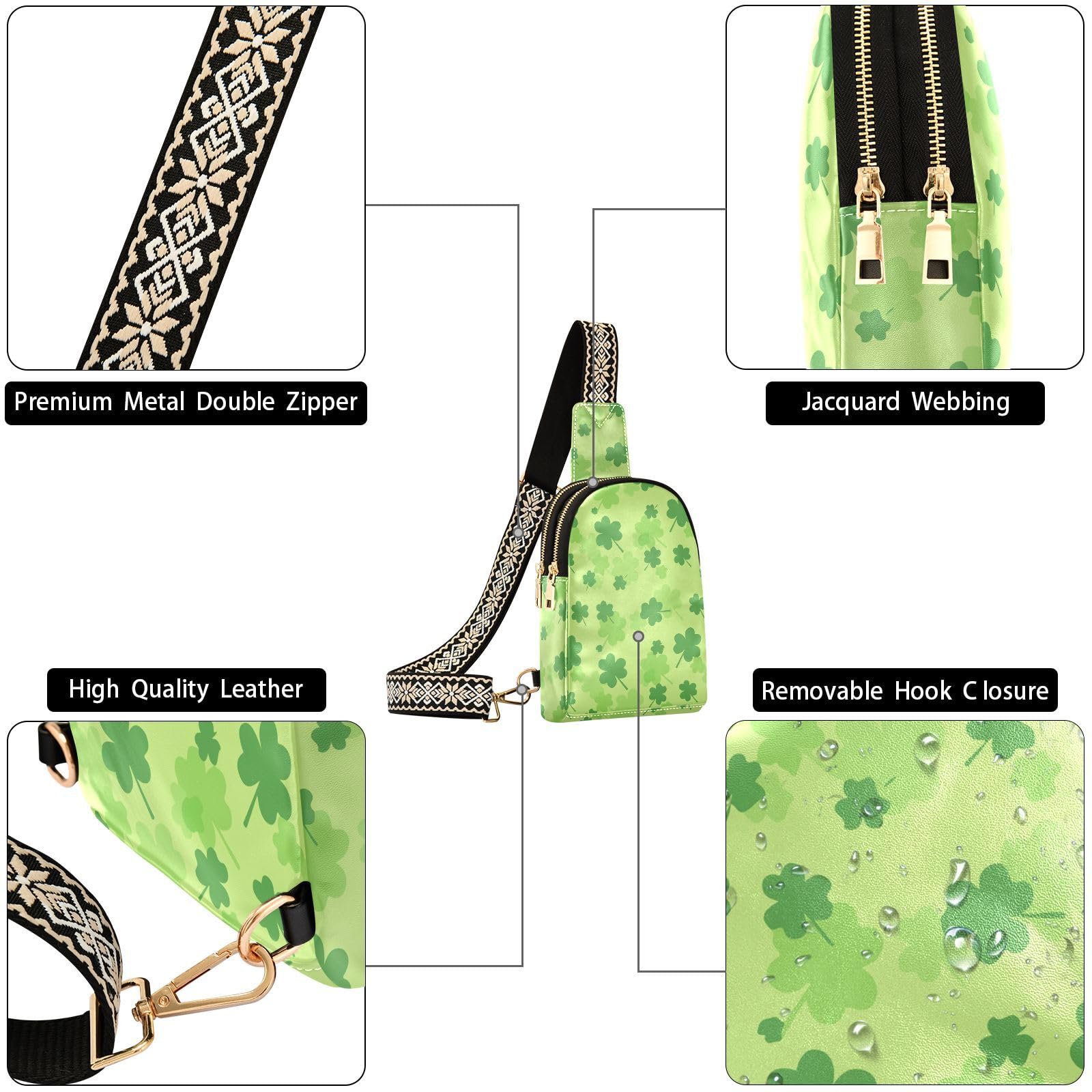Augenstern Women Crossbody Sling Backpack St-patricks-day-shamrock Girl Chest Bag Daypack for Hiking Traveling