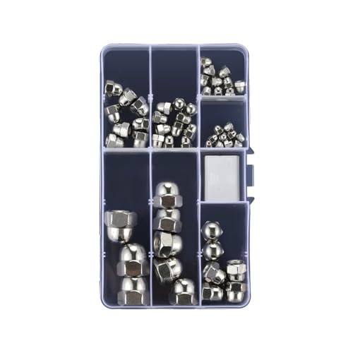 50Pcs Acorn Dome Cap Head Assortment Kit 304 201 316 Stainless Steel Hexagon Decorative Cap Acorn Cap