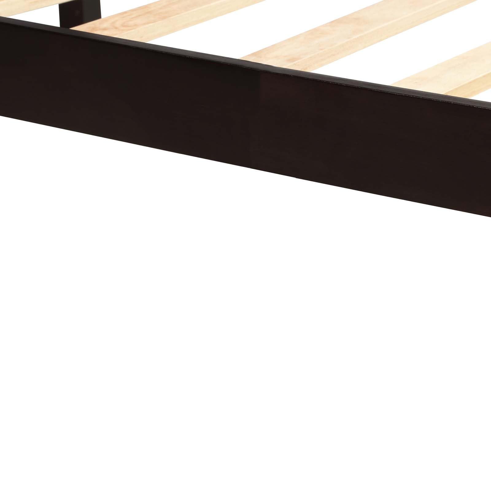 Queen Size Morden Solid Wood Platform Bed Frame with Headboard, Sturdy Wood Slats Support, Under Bed Storage for Children Teens Adults, Non-slip Noiseless, No Box Spring Needed (Espresso, Queen)