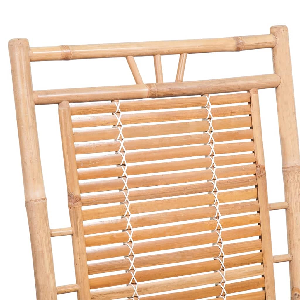 Tidyard Rocking Chair with Cushion Bamboo Armchair for Patio, Balcony, Porch, Backyard Style D