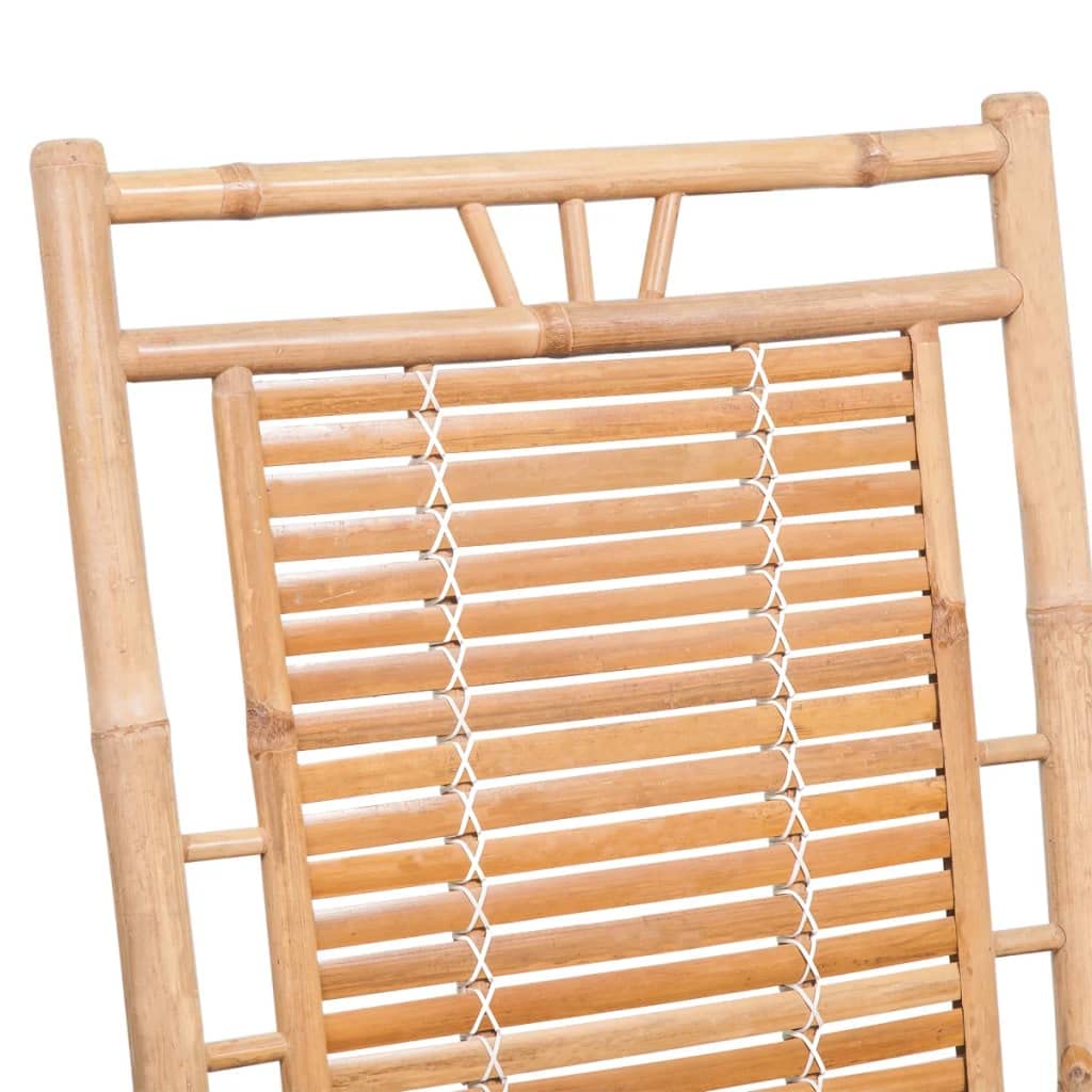 Tidyard Rocking Chair with Cushion Bamboo Armchair for Patio, Balcony, Porch, Backyard