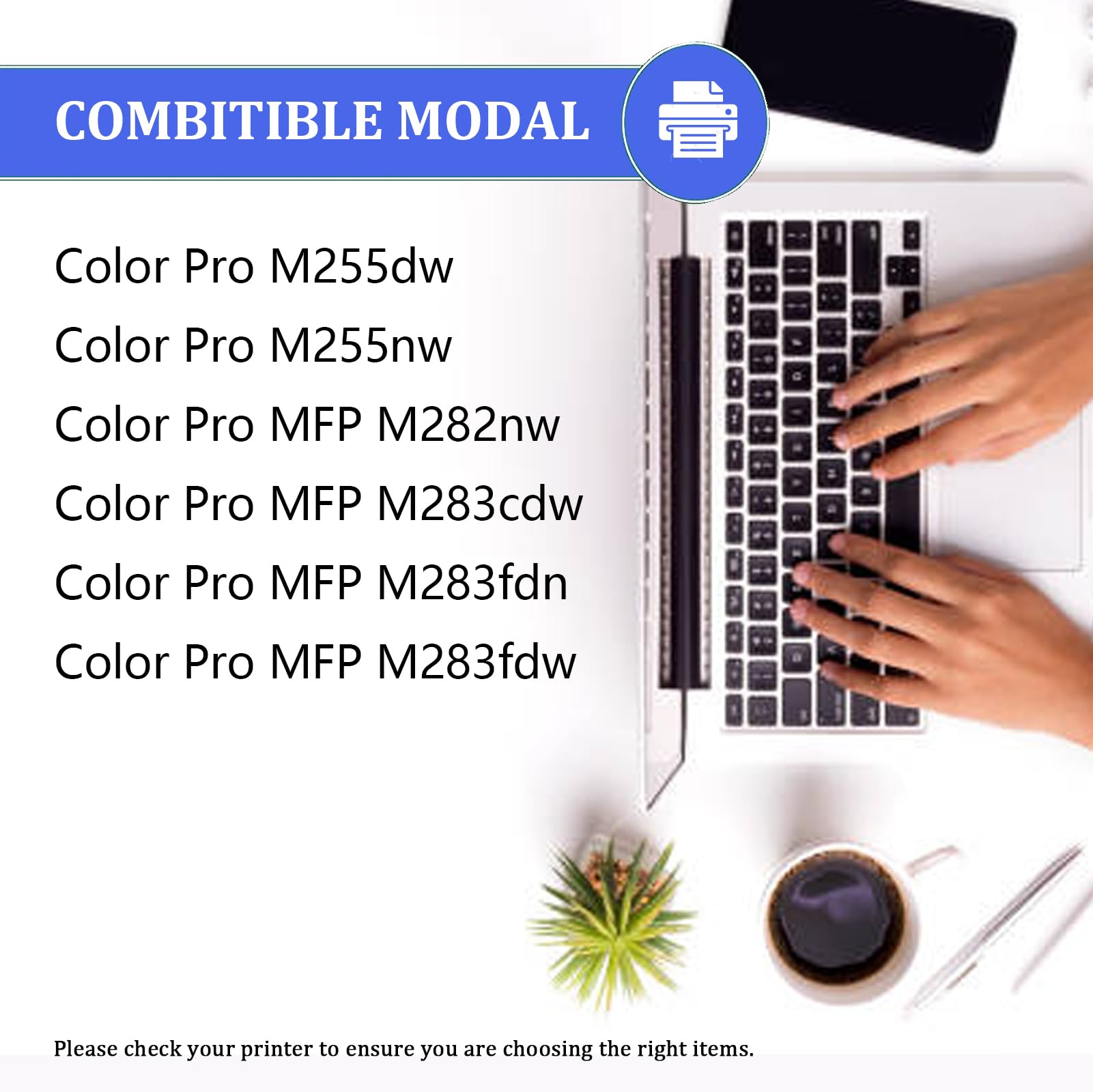 206X Toner Cartridge (with Chip) Compatible for HP W2110X W2111X W2112X W2113X Toner, Work for Color Pro M255dw M255nw MFP M282nw M283 Series Printers, 1 Set