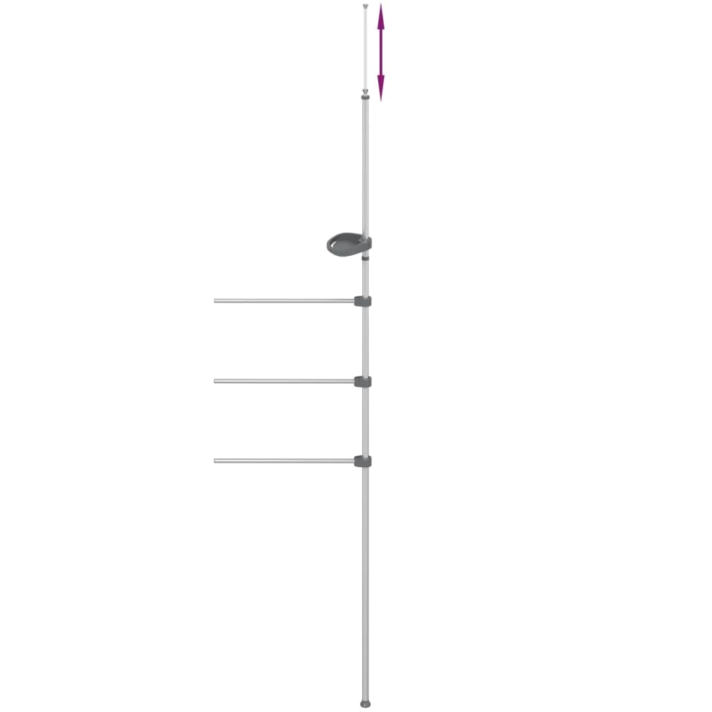 Tidyard Towel Rail 18.5" x 110.2" Aluminum Towel Storage Hanger Bar Bath Towel Holder for Bathroom, Kitchen