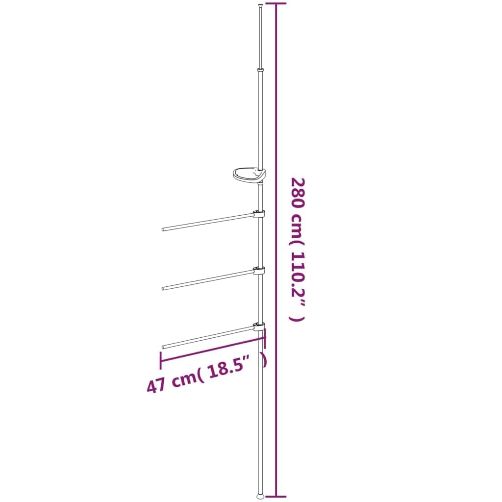 Tidyard Towel Rail 18.5" x 110.2" Aluminum Towel Storage Hanger Bar Bath Towel Holder for Bathroom, Kitchen