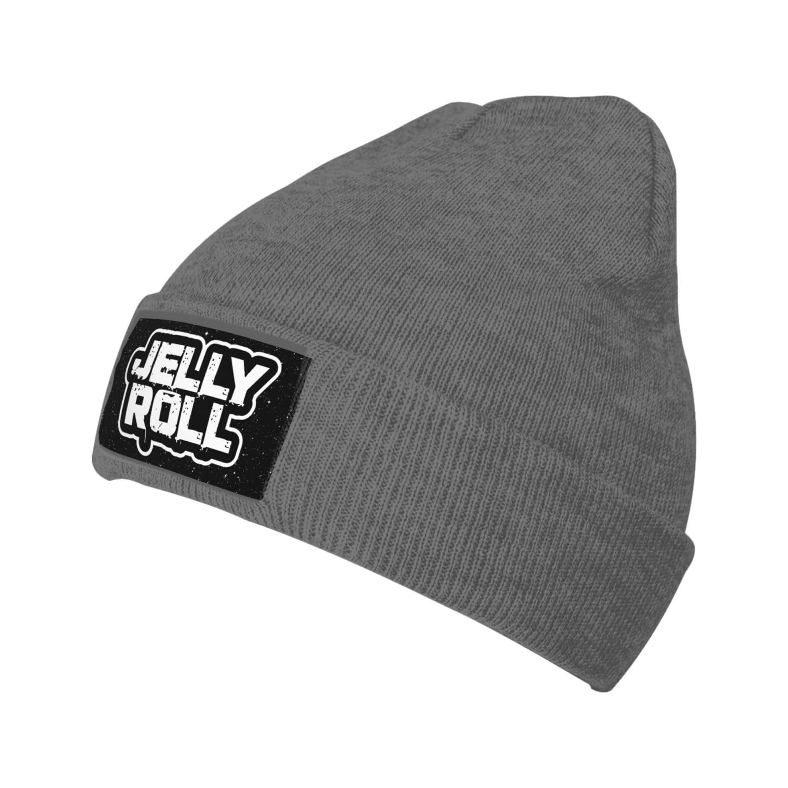 Jelly Rapper Singer Roll Beanies for Men's Womens Teens - Casual Unisex Aldult Cuffed Skull Knit Hat Knitted Winter Hat Classic Breathable Sleep Hats for Workout Gaming Deep Heather