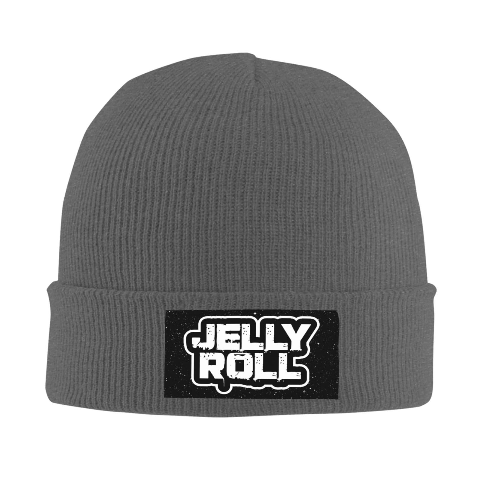 Jelly Rapper Singer Roll Beanies for Men's Womens Teens - Casual Unisex Aldult Cuffed Skull Knit Hat Knitted Winter Hat Classic Breathable Sleep Hats for Workout Gaming Deep Heather