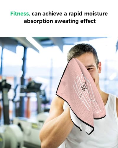 Golf Towel Christmas Winter Word Pink,Waffle Pattern Microfiber Club Cleaner Golf Towels with Carabiner Clip for Women Men Dad,Black White Word Minimalism Art Golf Towel for Golf Bags,24x16in