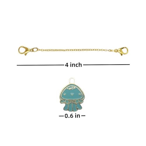 ZHU IN SY Stanley Cup Accessories Charms, Handle Charm for Tumbler/Water Bottle Personalized, Water Cup Identification Metals Name Plate/Simple Modern (Blue-Green Jellyfish)