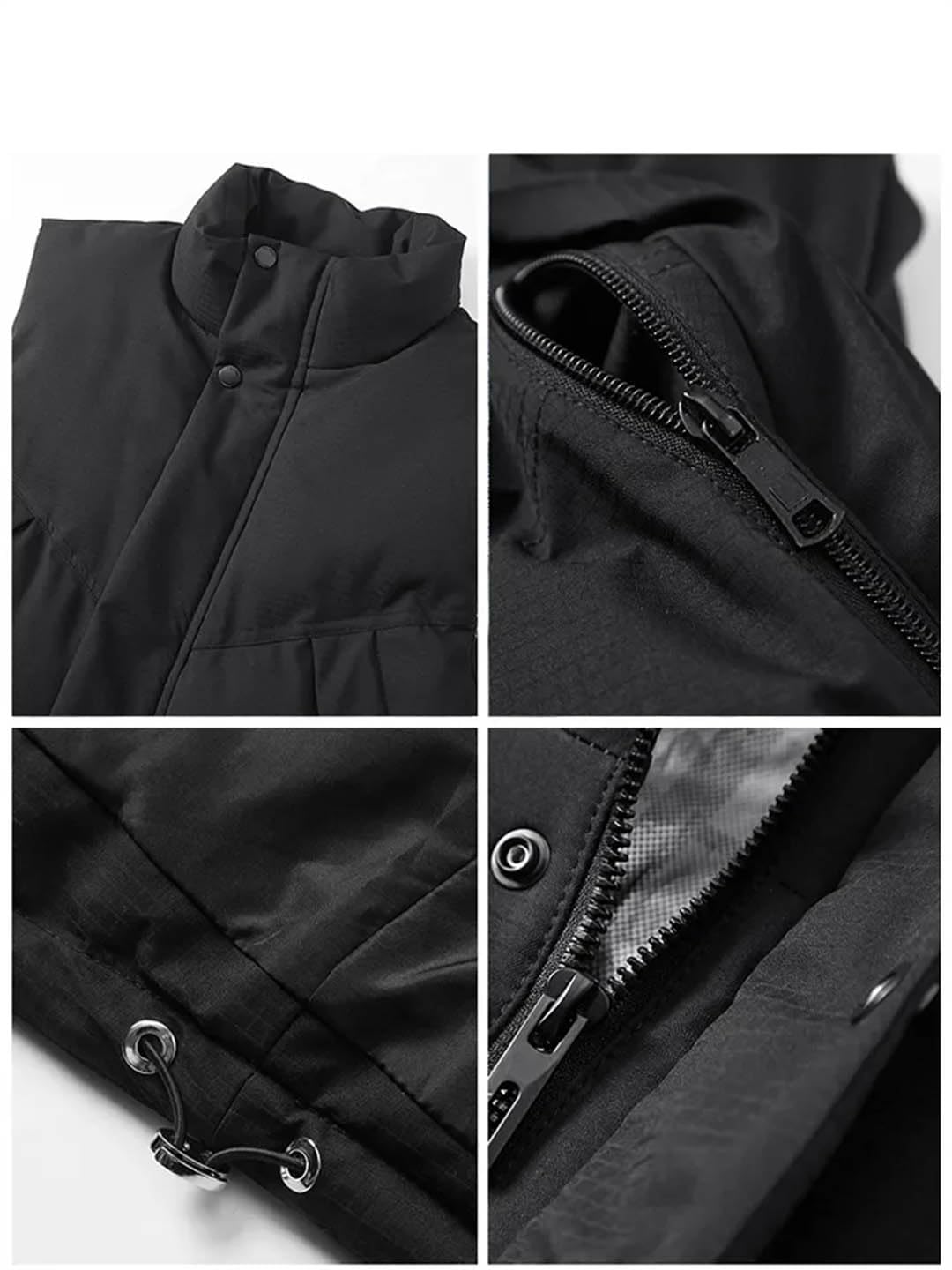 Winter Padded Vest Men Stand Collar Sleeveless Thick Warm Jackets Windproof Thermal Gilet Coats Bright EN8 XL
