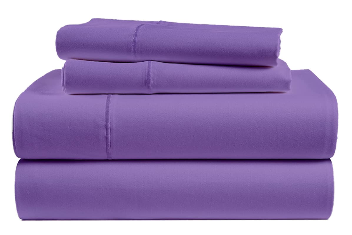 Luxora Bedding Heavy Wight 100% Egyptian Cotton, 1000 Thread Count Sheet Set Full Size Lilac Bed Sheets,8 Inches Deep Pocket