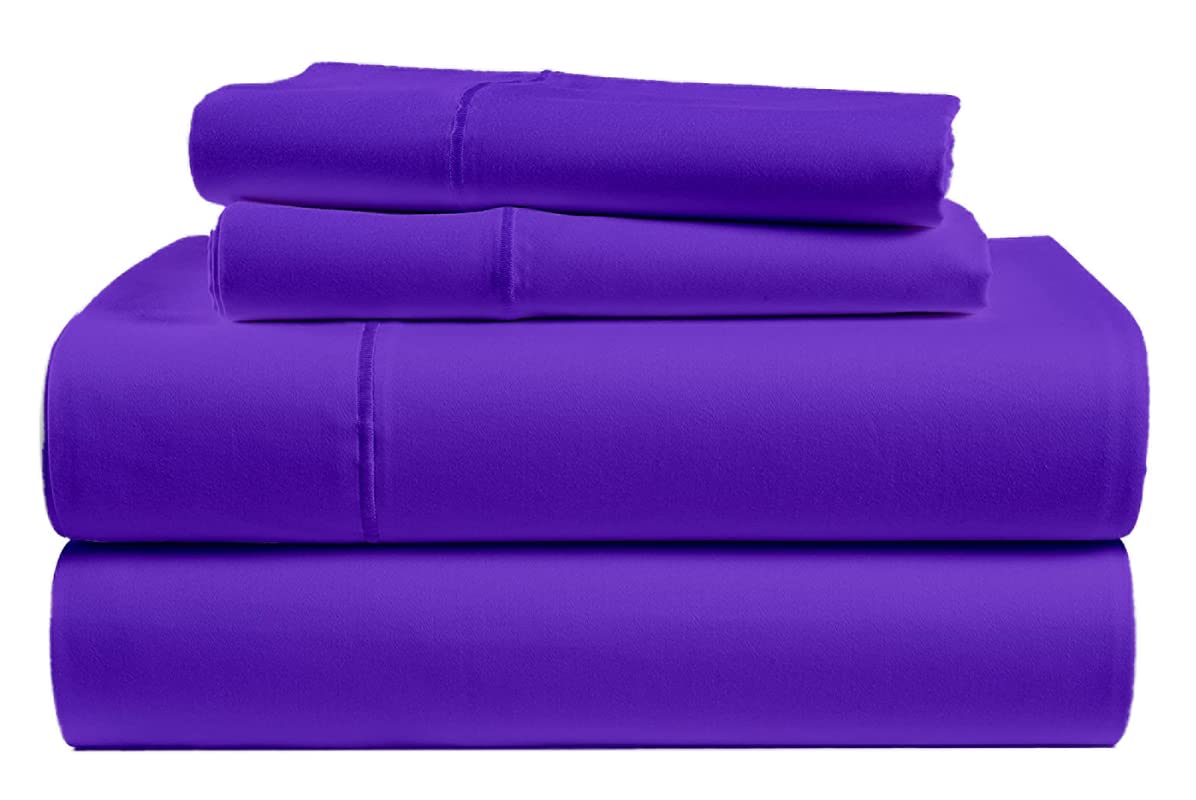 Luxora Bedding Heavy Wight 100% Egyptian Cotton, 1000 Thread Count Sheet Set Full Size Purple Bed Sheets,8 Inches Deep Pocket