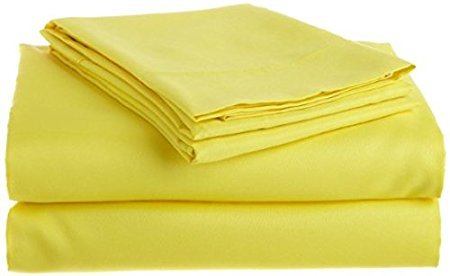 Luxora Bedding Heavy Wight 100% Egyptian Cotton, 1000 Thread Count Sheet Set Full Size Yellow Bed Sheets,8 Inches Deep Pocket