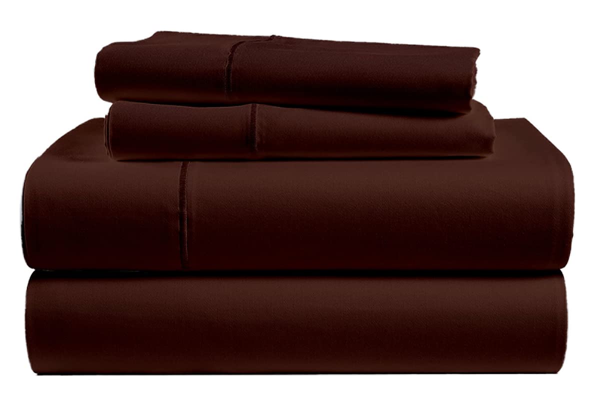 Luxora Bedding Heavy Wight 100% Egyptian Cotton, 1000 Thread Count Sheet Set Full Size Chocolate Bed Sheets,8 Inches Deep Pocket