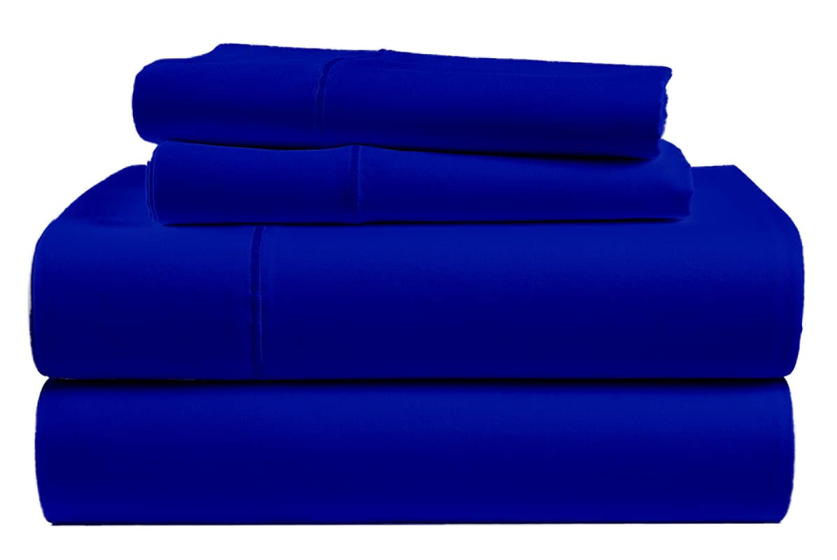 Luxora Bedding Heavy Wight 100% Egyptian Cotton, 1000 Thread Count Sheet Set Full Size Royal Blue Bed Sheets,8 Inches Deep Pocket