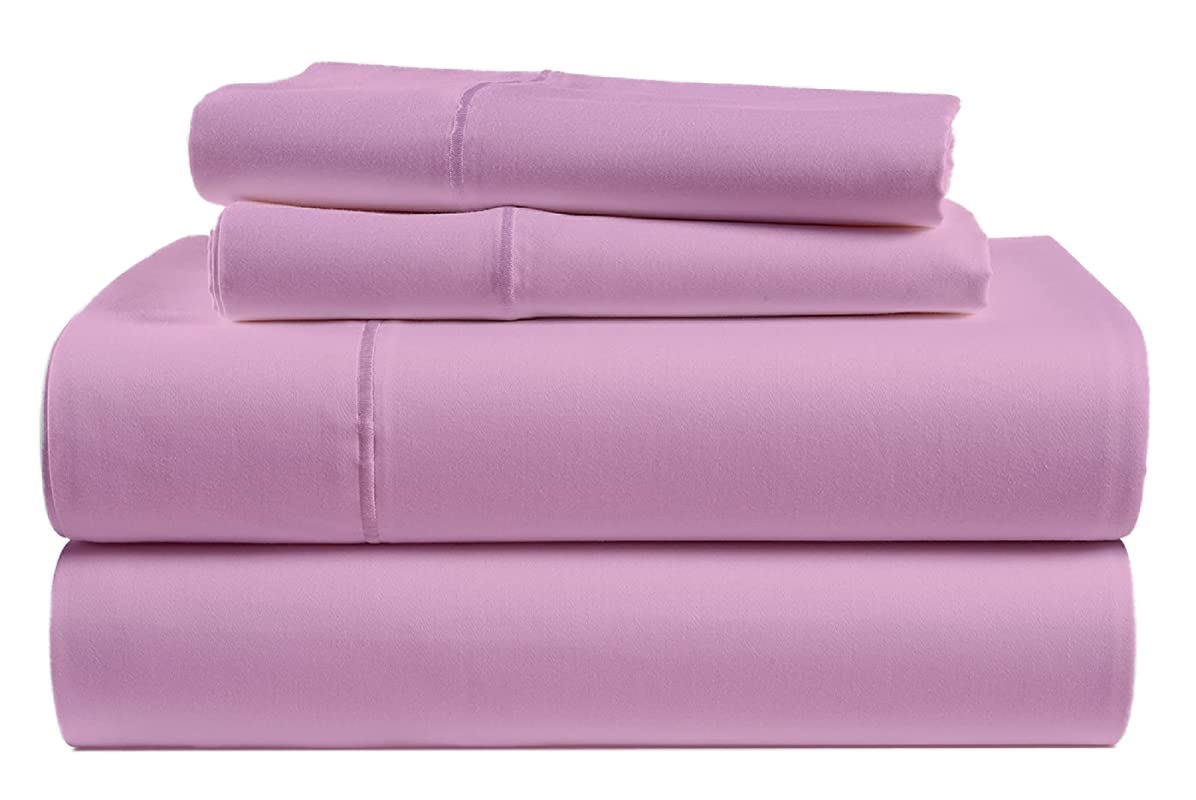 Luxora Bedding Heavy Wight 100% Egyptian Cotton, 1000 Thread Count Sheet Set Full Size Light Pink Bed Sheets,8 Inches Deep Pocket
