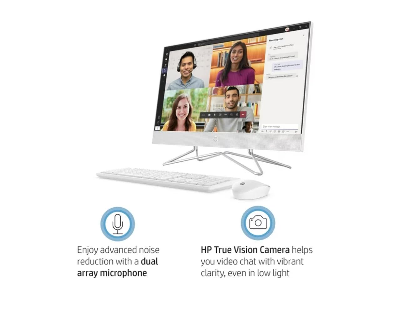HP 24 All-in-One PC, Intel Core i3-1115G4, 4GB RAM, 256GB SSD, Full HD Micro-Edge Display, 720p Privacy Webcam, Wi-Fi and Bluetooth Combo, Snow White, Windows 11 Home (Renewed)