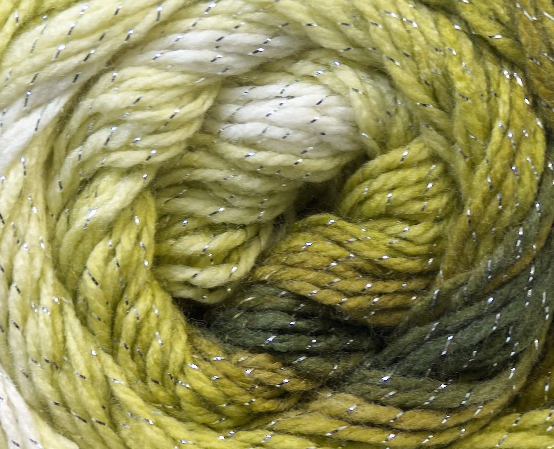 Lot of 4 x 100gr Skeins Ice Yarns Magic Glitz Hand Knitting Yarn Green Shades