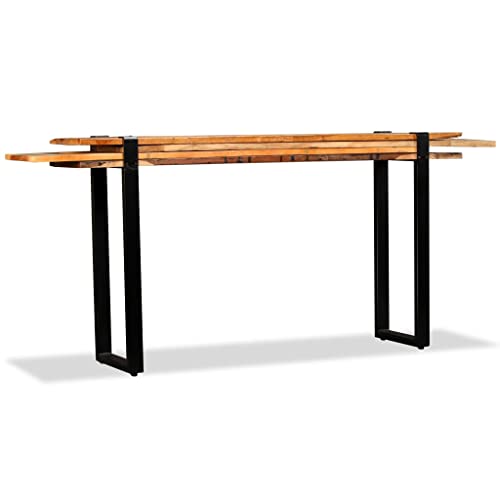 QJBSAVVA Console Table Solid Reclaimed Wood Adjustable,Large Space Dresser Entry Tables Narrow end Table Couch Table Suitable for Home, Office, Bedroom, Meeting Room