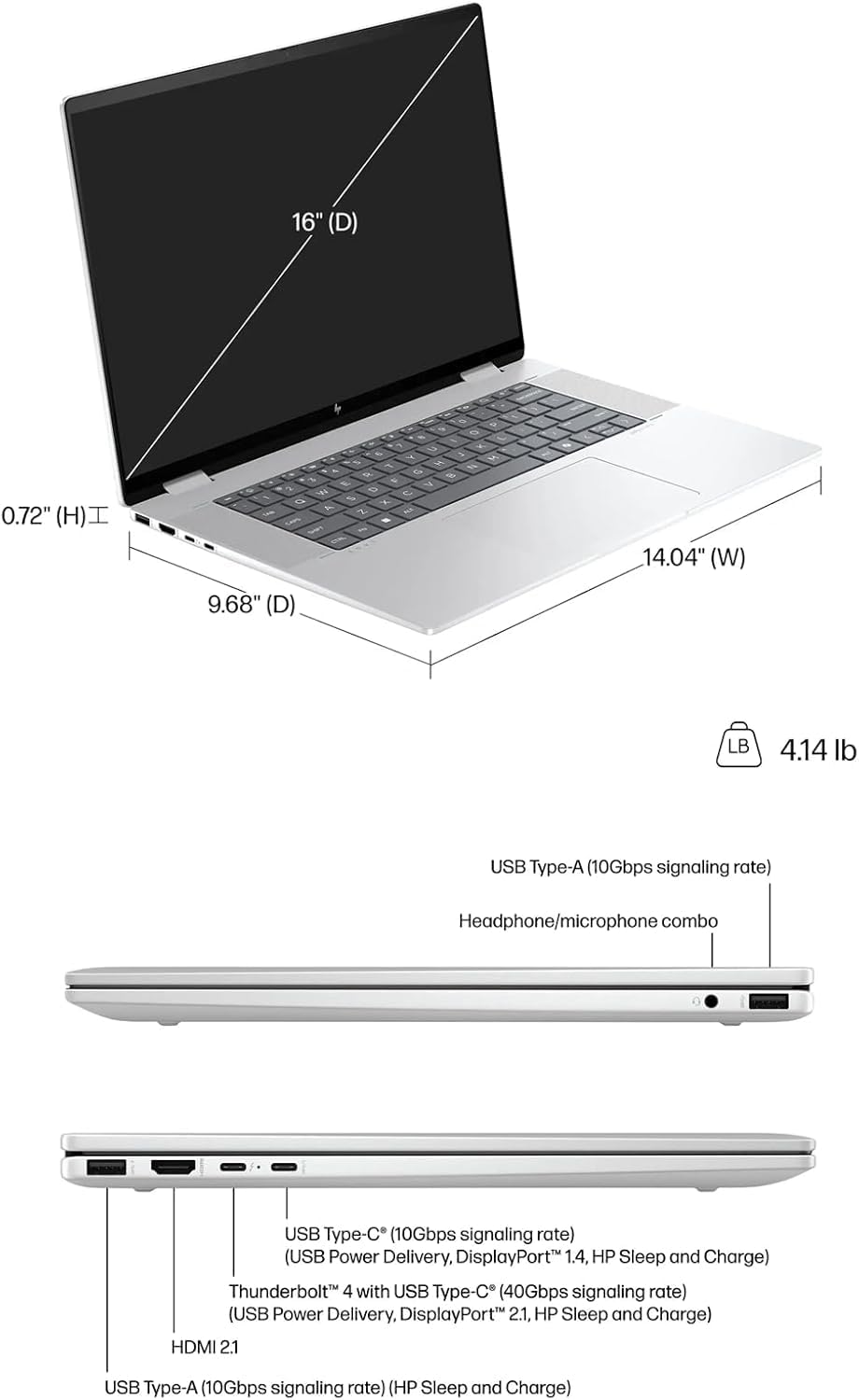 HP - Envy 2-in-1 Laptop - 15.6" Full HD Touch-Screen - Intel Evo Core i7-1355U - 16GB Memory - 1TB SSD - Thunderbolt 4 – Long Battery Life – Windows 11 - W/Clean Cloth