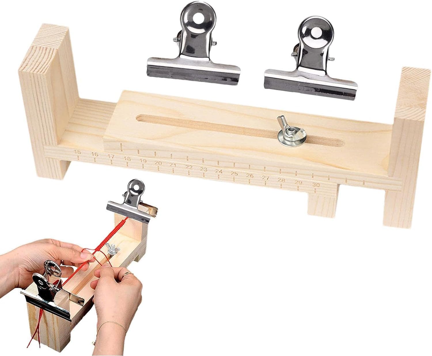Rosojodg Jig Bracelet Maker Wooden with Bracelet Maker Knotters Tool Kit,Jig Bracelet Braiding Tool for DIY Craft Bracelets Weaving Jewelry Making Kits