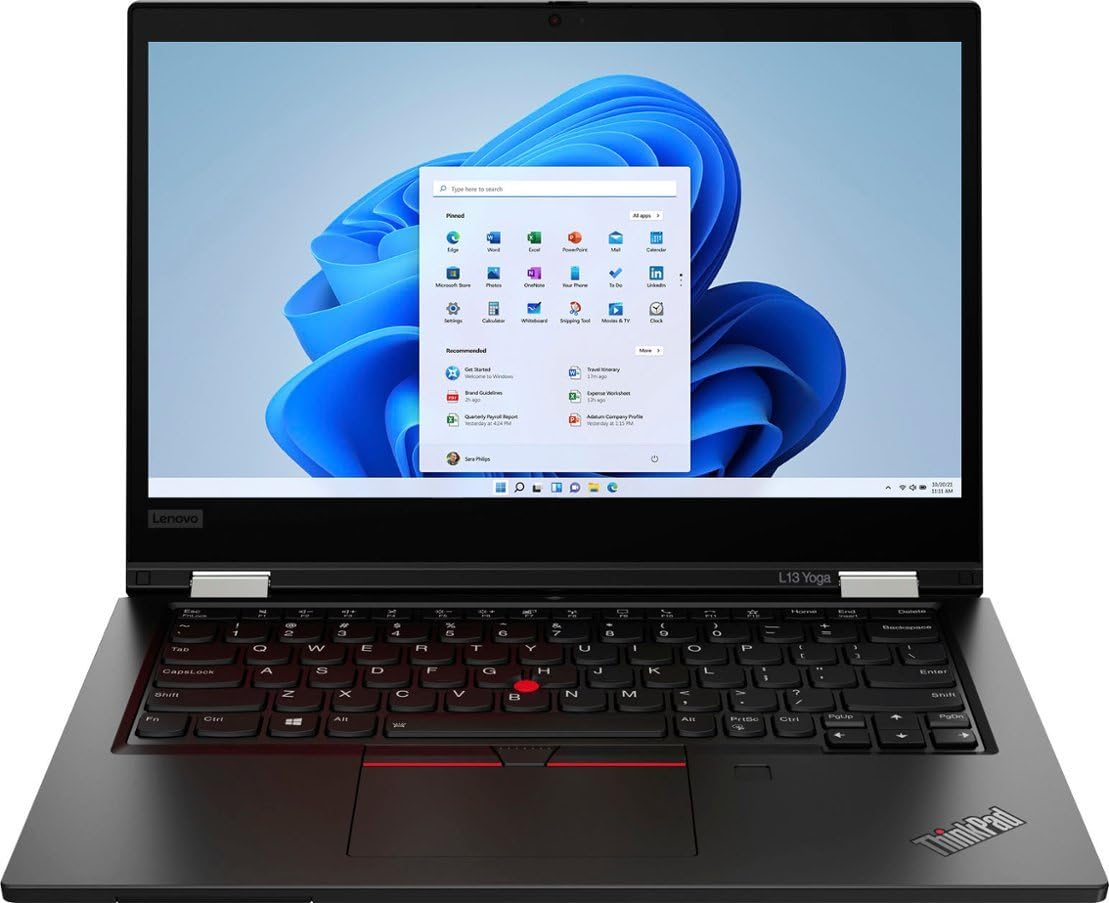 Lenovo ThinkPad L13 Yoga 2-in-1 Laptop | 13.3" FHD IPS Touch | 11th Gen Intel 4-Core i5-1145G7 >i7-1165G7 | 16GB DDR4 2TB SSD | Fingerprint Thunderbolt4 Win11Pro Black + USB-C Adapter